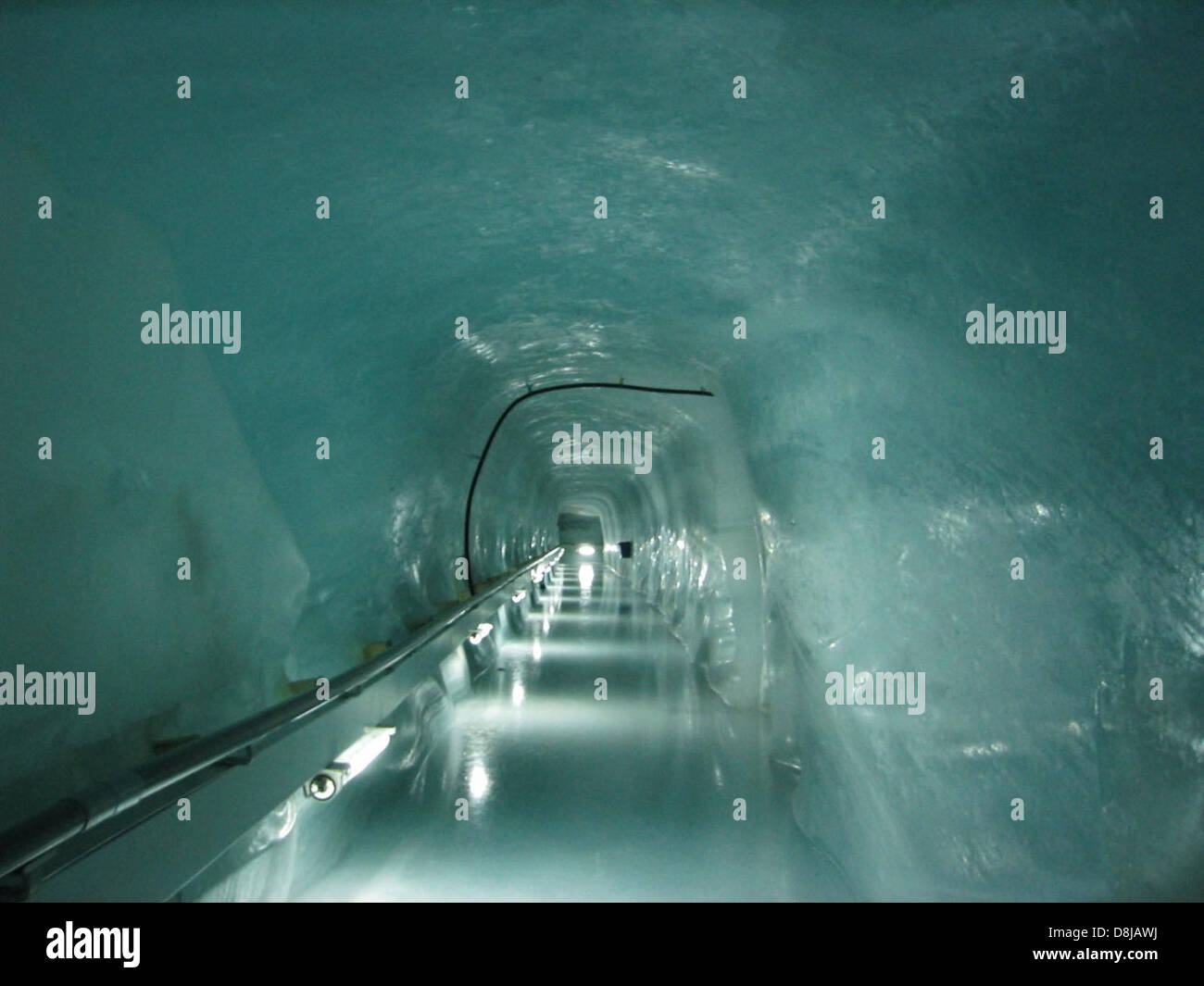 An image of a hole in an ice cave, revealing the inner structure of the ...