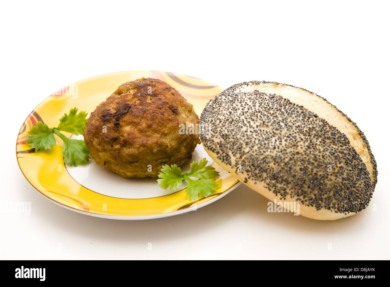 Roll with rissole Stock Photo - Alamy