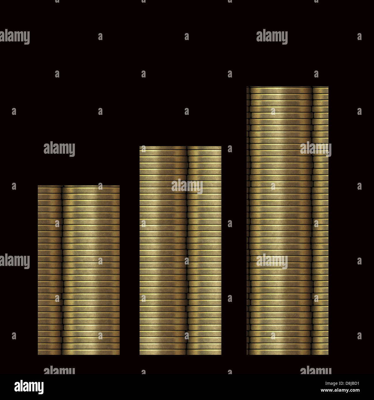 bar graph of coin stack Stock Photo - Alamy