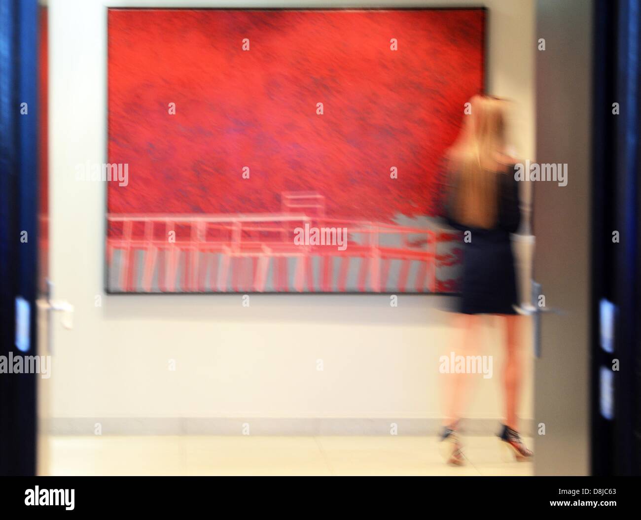 A painting by artist Roman Lipski is seen during the vernissage of his ...