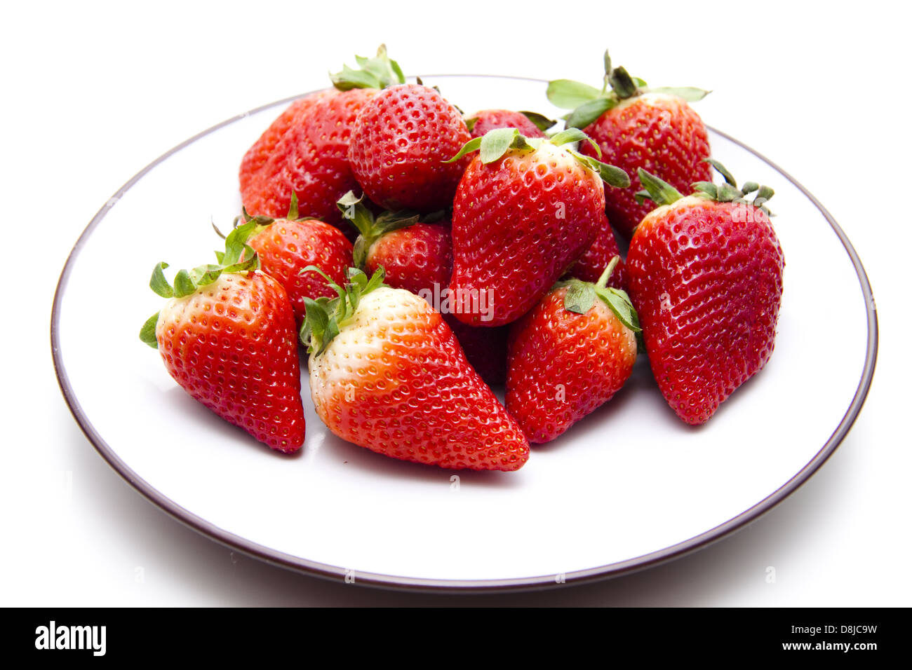 Strawberrys on plate Stock Photo - Alamy