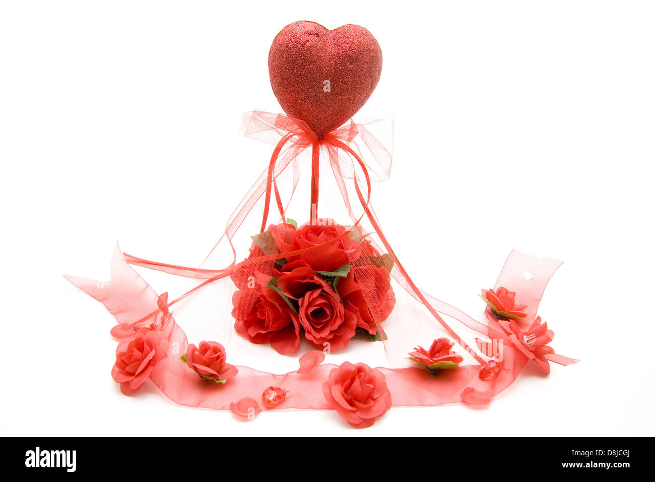 Roses with heart Stock Photo - Alamy