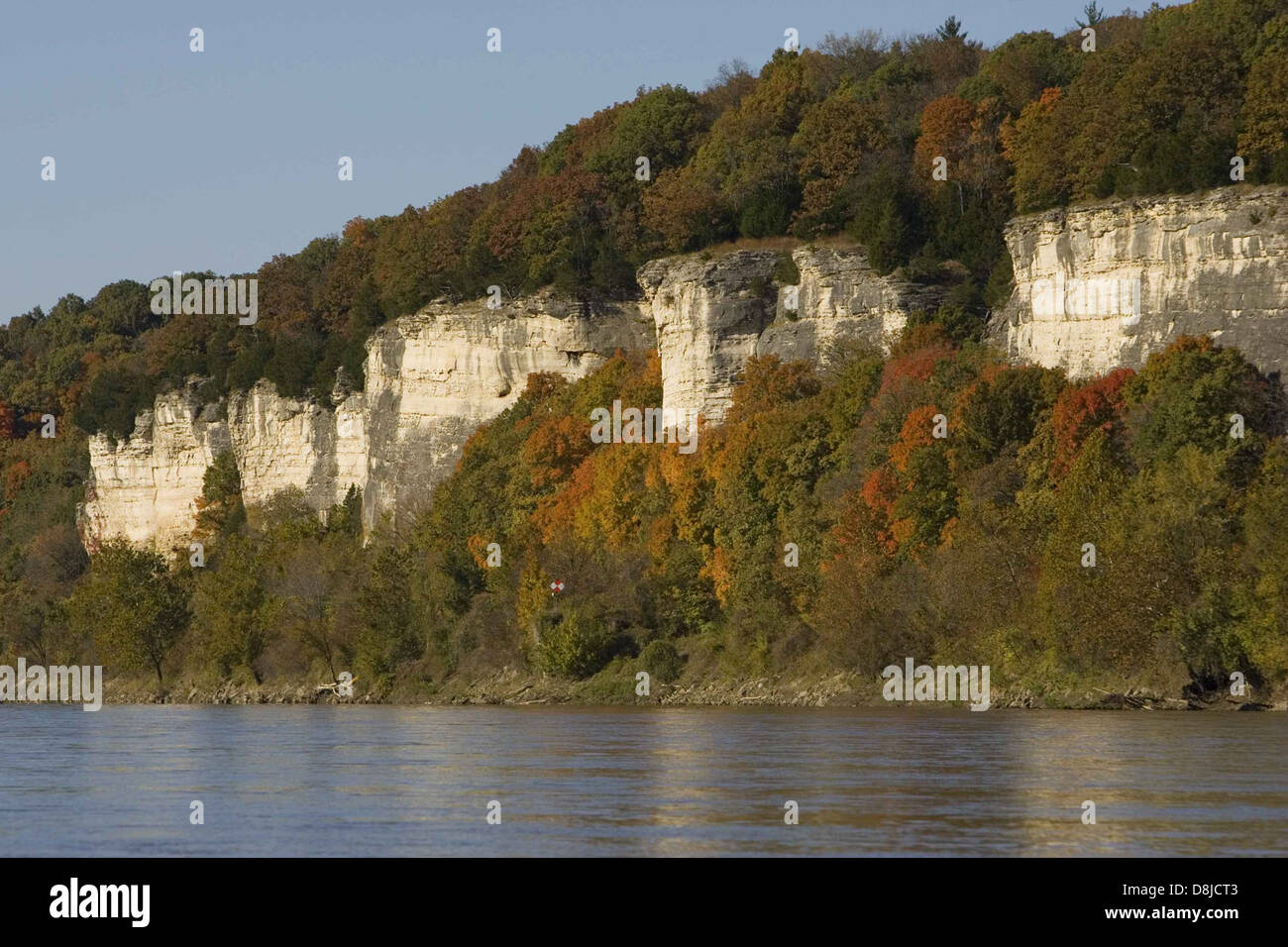 Limestone cliffs and autumn trees Stock Photo - Alamy