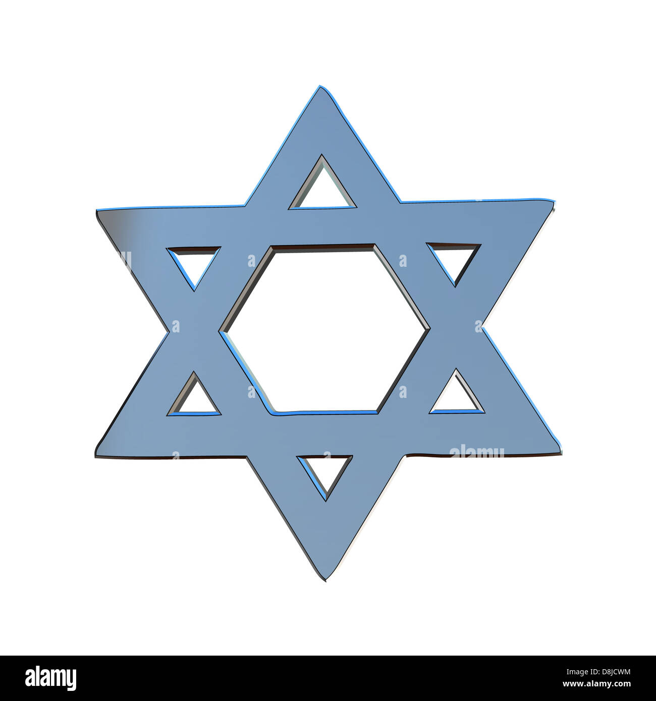 Star of David 3d in blue steel Stock Photo - Alamy