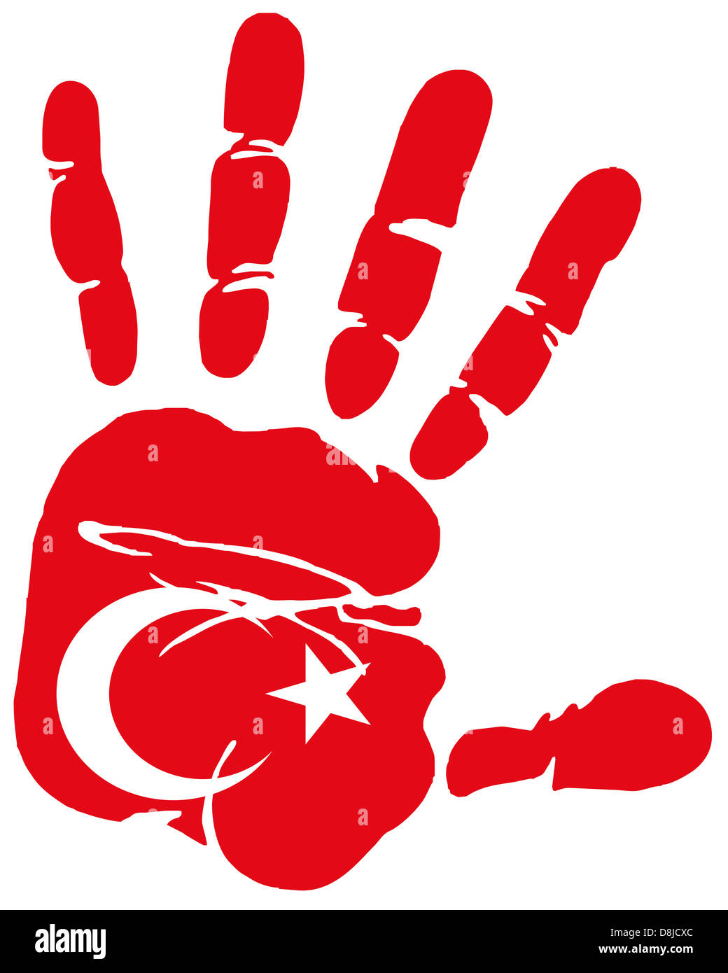 Handprint flag of Turkey Stock Photo - Alamy