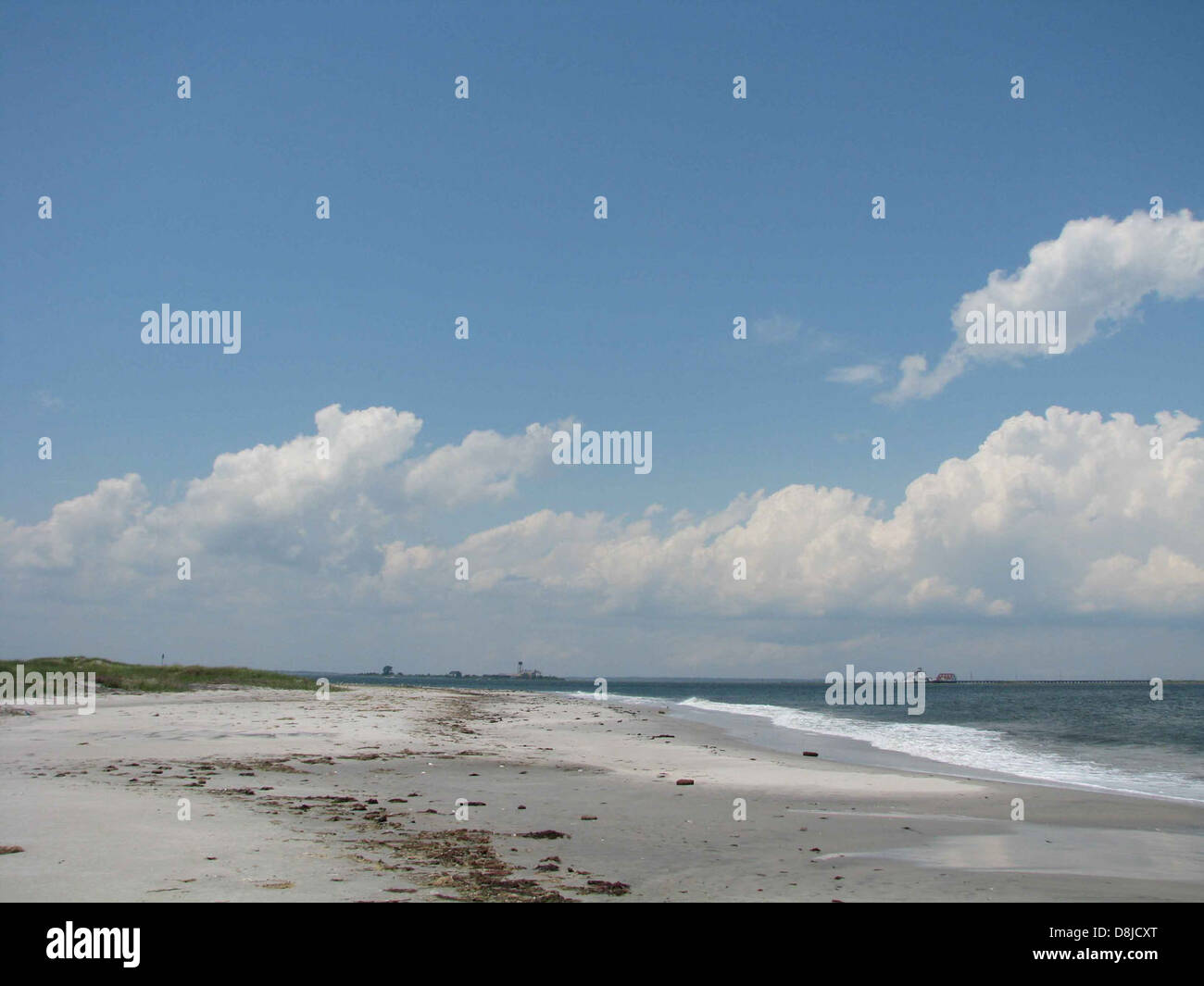 A small beach area is seen beside the Rutgers Field Station, which ...