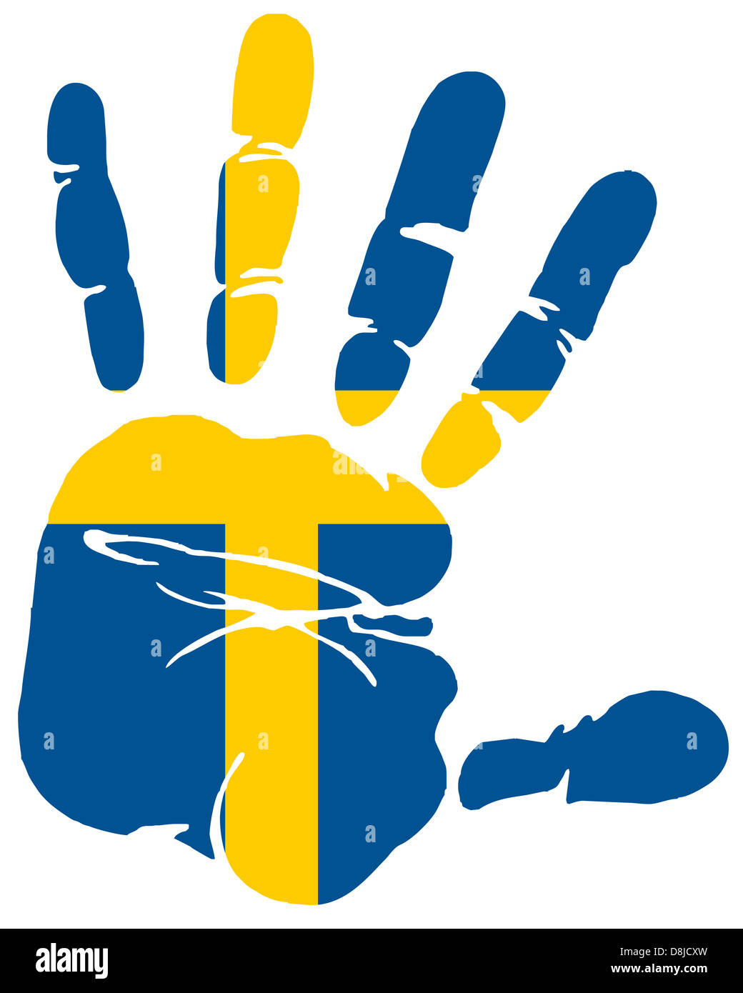 handprint flag of Sweden Stock Photo - Alamy