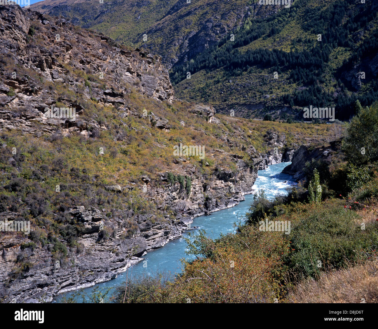 View of the gorge (the river drains into Lake Dunstan), Kawarau Gorge ...