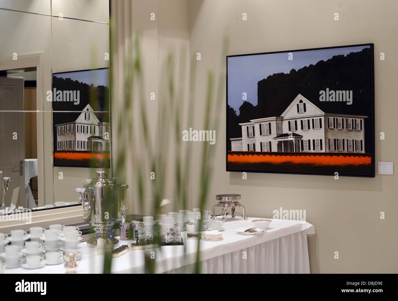 A painting by artist Roman Lipski is seen during the vernissage of his ...