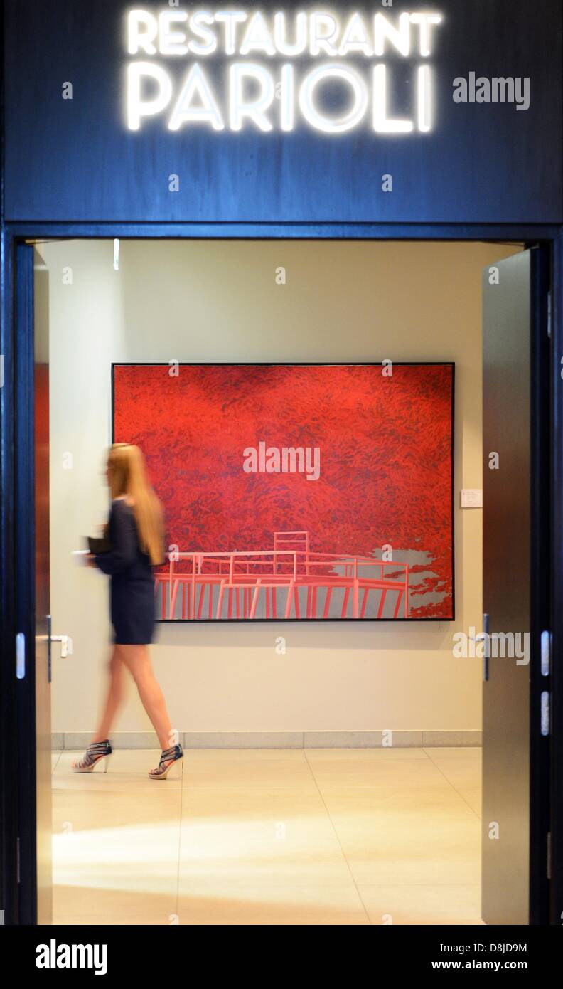 A painting by artist Roman Lipski is seen during the vernissage of his ...