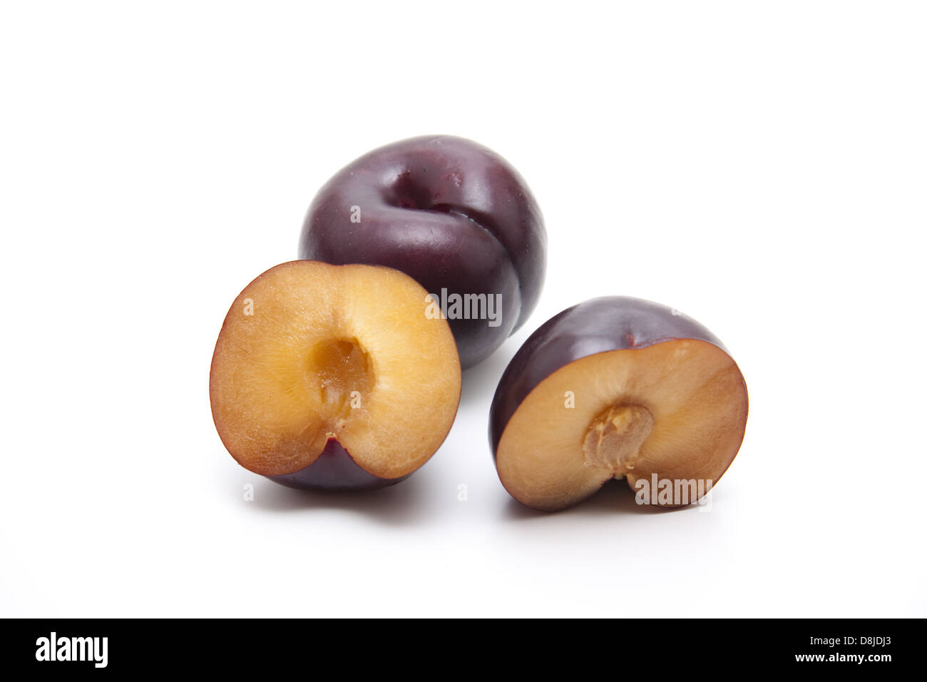 Plum fruit halved hi-res stock photography and images - Alamy
