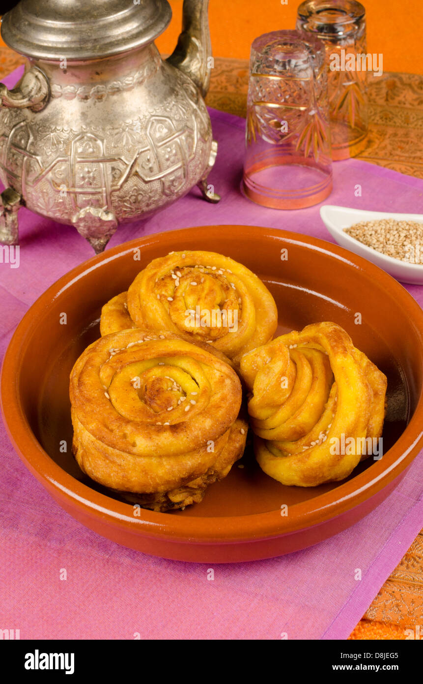 Chebakia, a traditional Moroccan Ramadan flower shaped cookie Stock ...