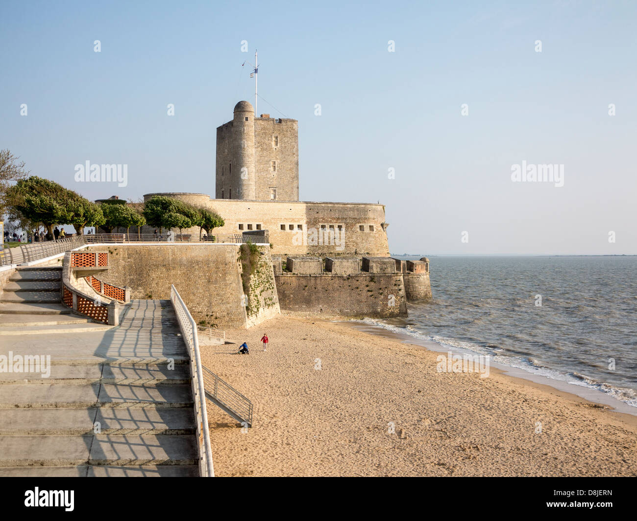 A view of the beach and the Fort Vauban in Fouras, France Stock Photo ...