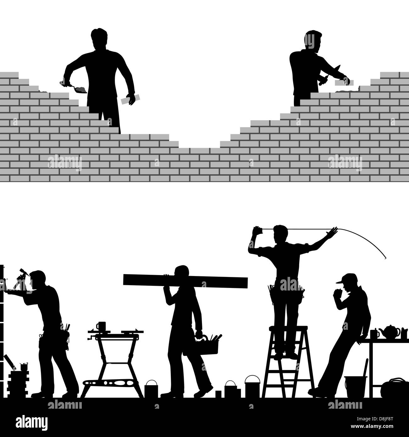 Two bricklayers hi-res stock photography and images - Alamy