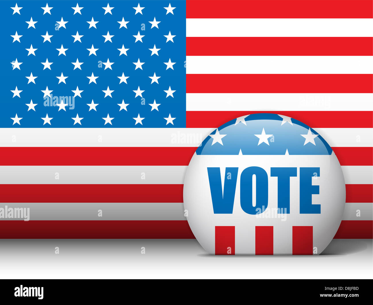 Vector - USA Vote Background with American Flag Stock Photo - Alamy