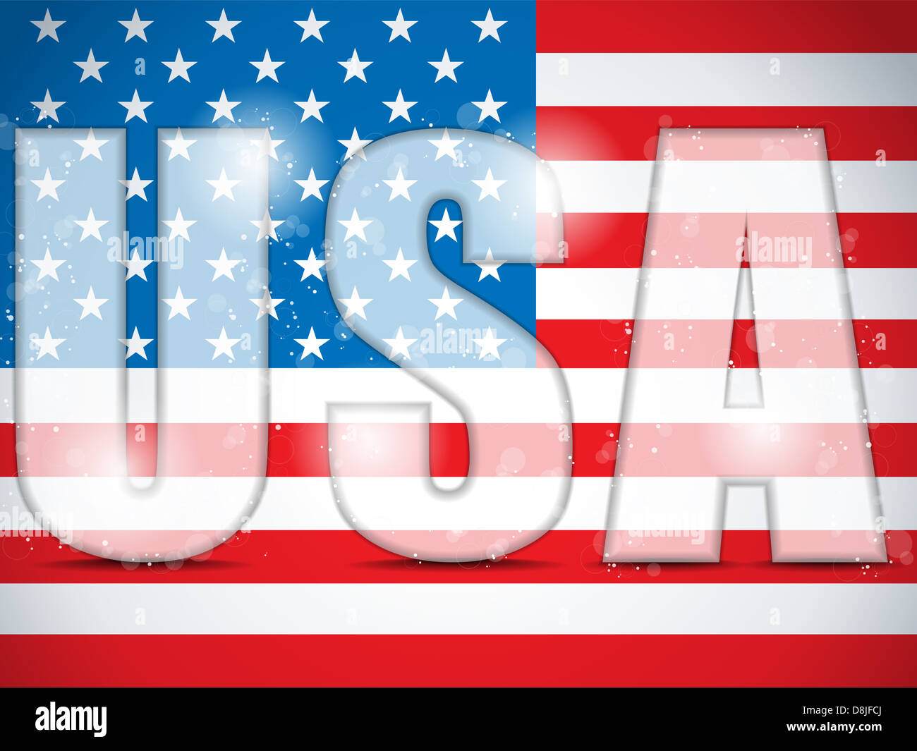 Vector - USA Glass Letters with Flag Background Stock Photo - Alamy