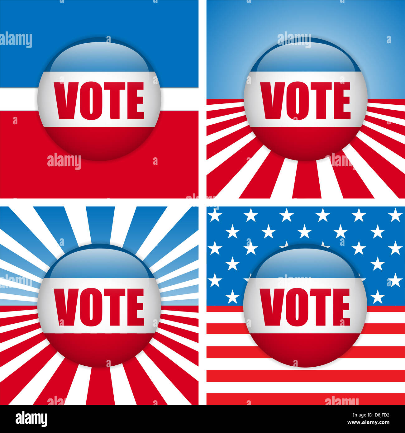 Vector - Vote Buttons. Set of four with Background Stock Photo - Alamy
