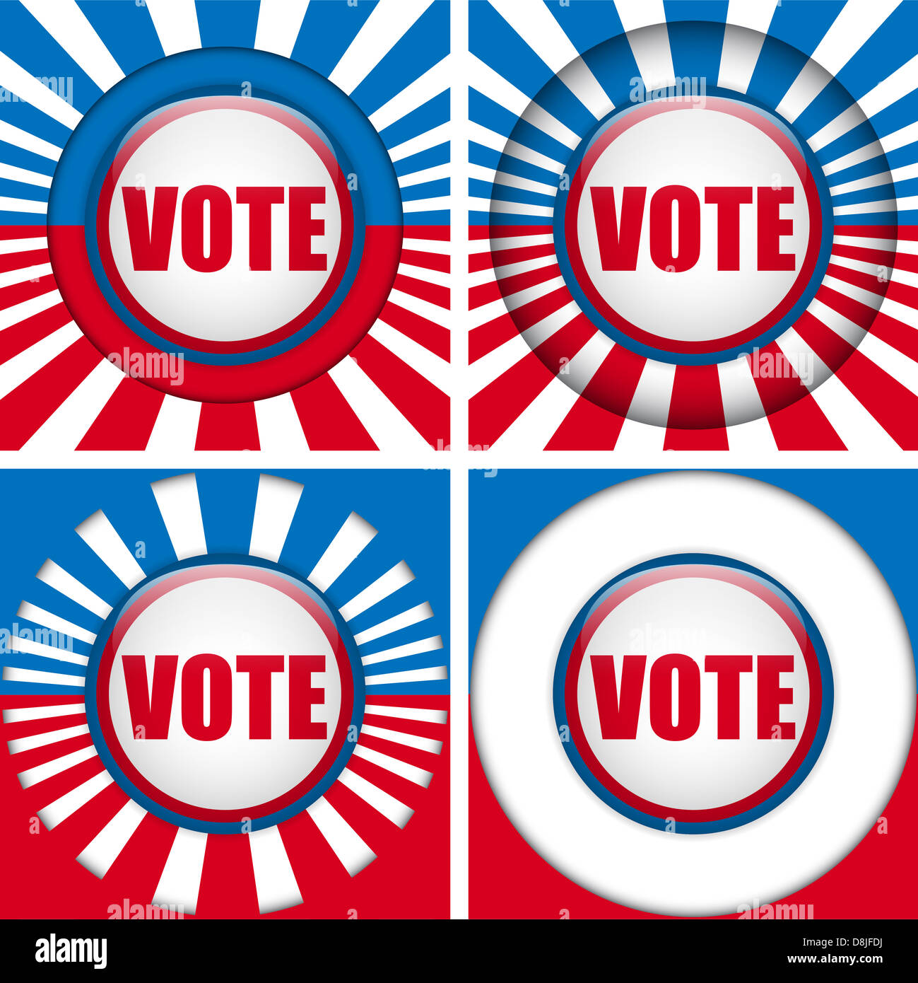 Vector - Vote Buttons. Set of four with Background Stock Photo - Alamy
