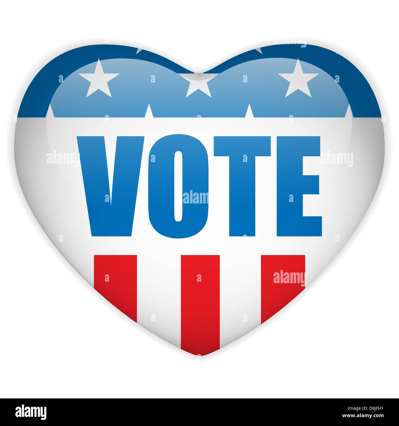 Vector - United States Election Vote Heart Button Stock Photo - Alamy