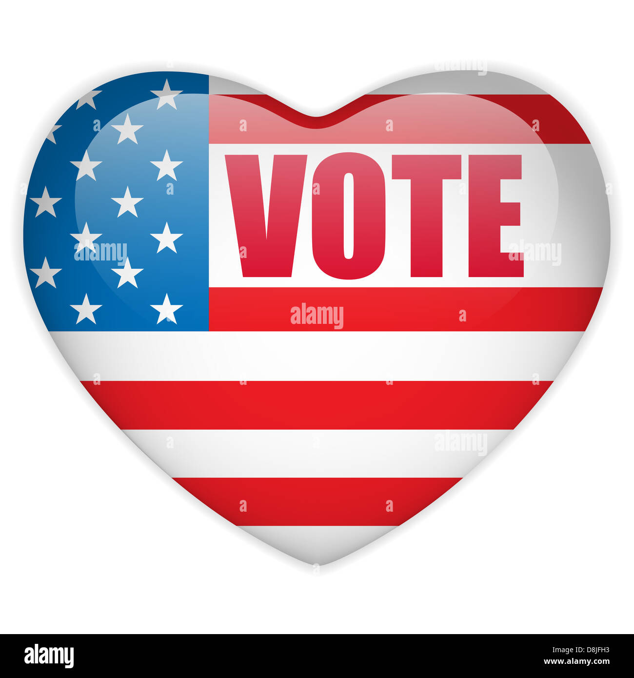 Vector - United States Election Vote Heart Button Stock Photo - Alamy