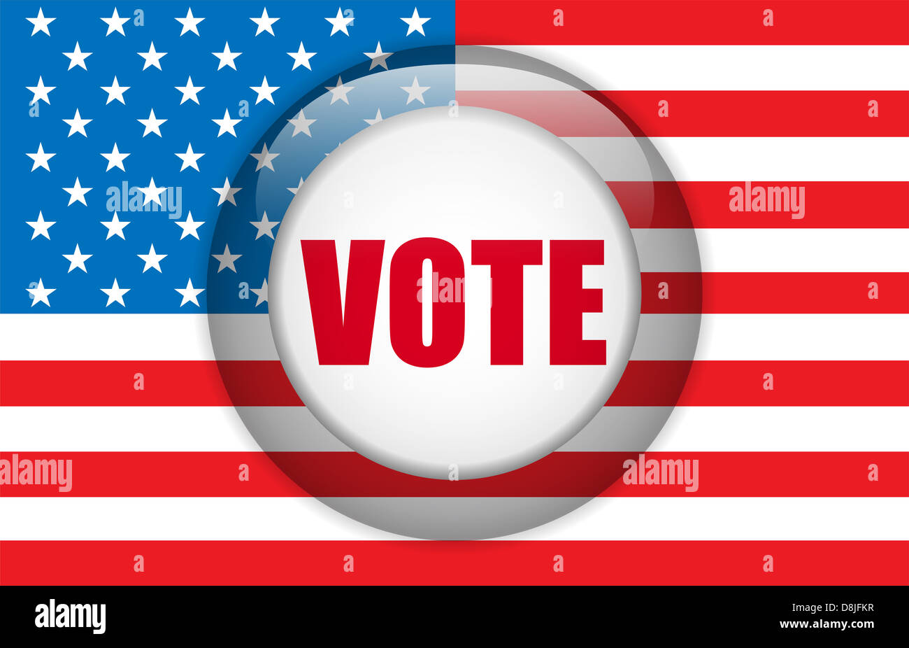 Vector - USA Vote Background with American Flag Stock Photo - Alamy