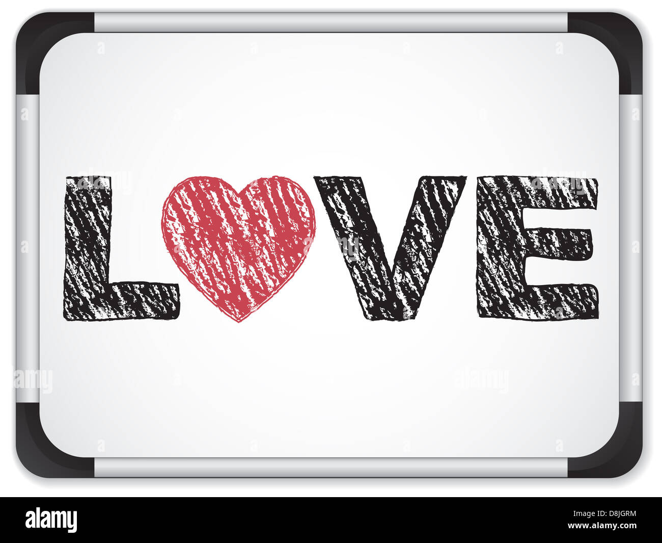 Vector - Whiteboard with Love Heart Message written in Black Stock ...