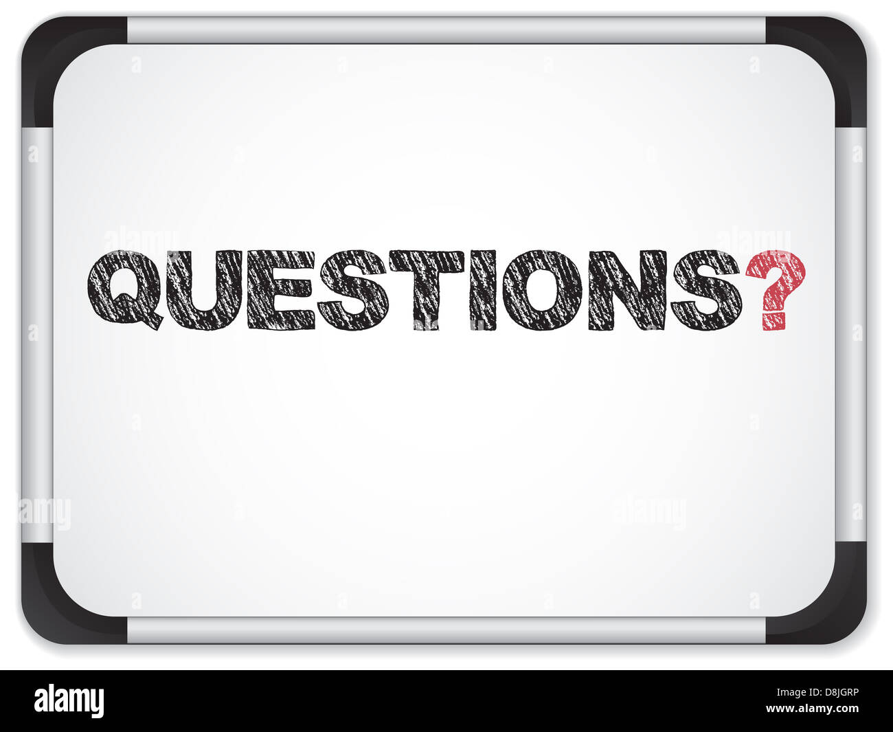Vector - Whiteboard with Questions Message written in Black Stock Photo ...