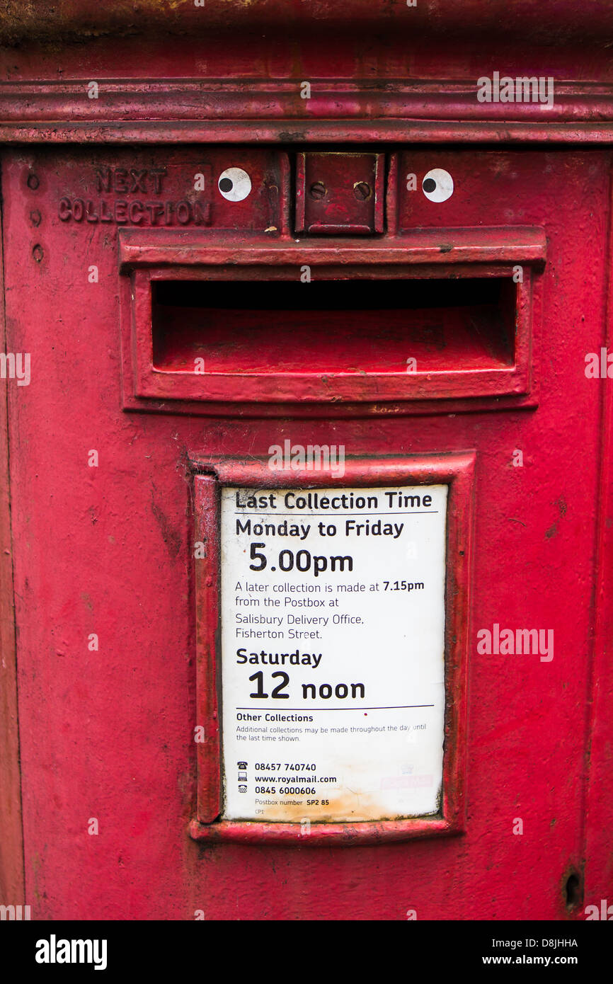 old unpainted Red post box. Salisbury England Stock Photo - Alamy