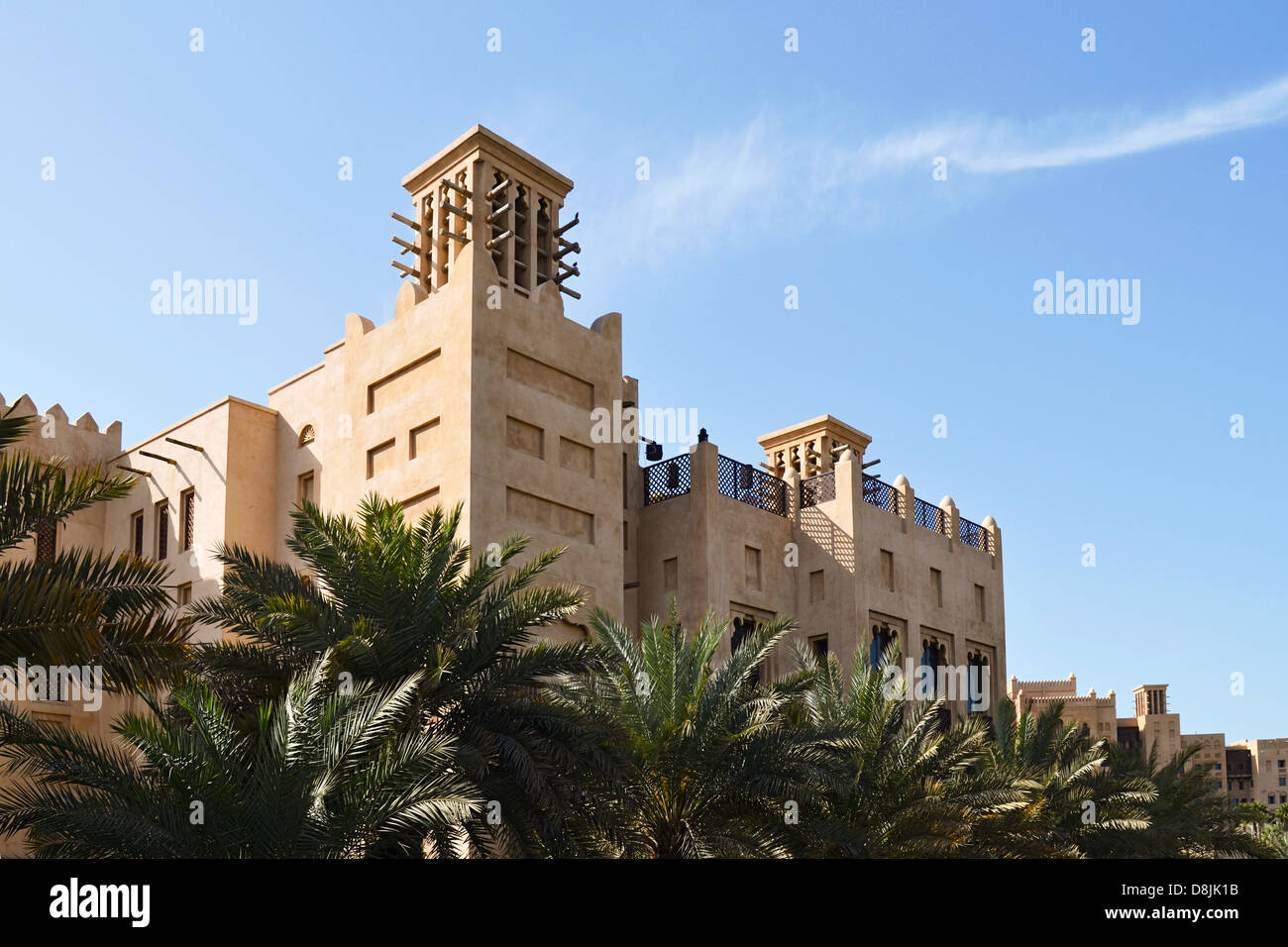 Wind towers, Souk Madinat, Emirate of Dubai, United Arab Emirates Stock ...