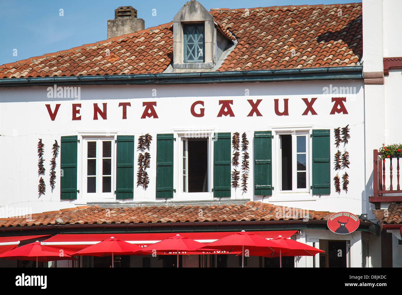 Typical facade of French Pays Basque house Stock Photo - Alamy