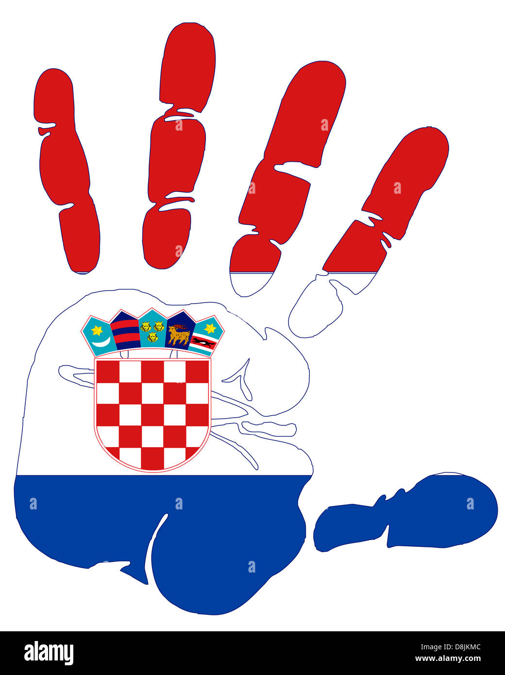 croatia flag in hand print Stock Photo - Alamy
