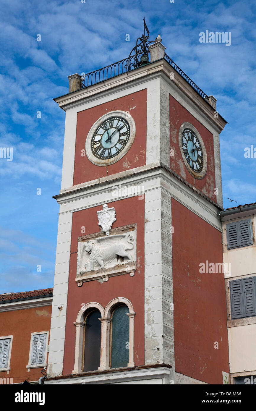 Clock tower in Trg M. Tita in Rovinj, Croatia Stock Photo - Alamy