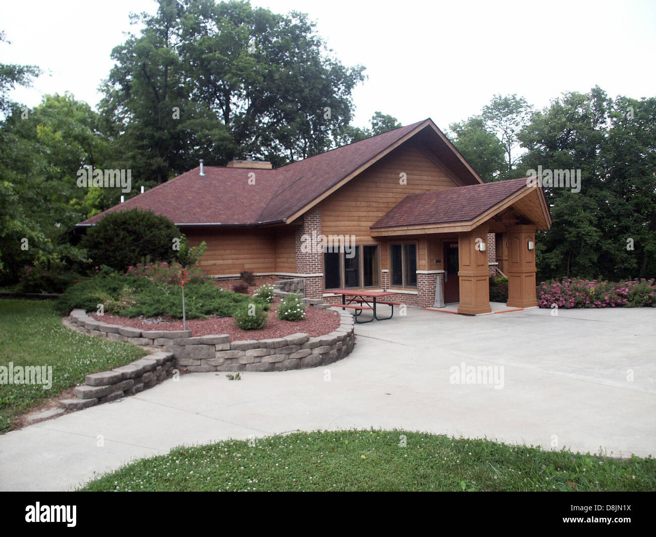 A pavilion stands in the middle of Pinicon Ridge Park, located in ...
