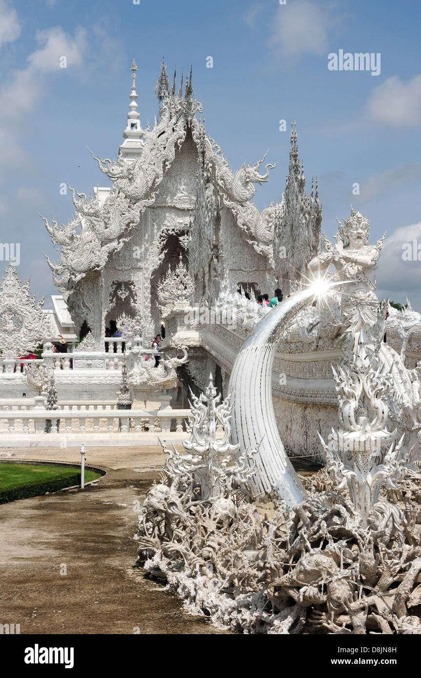 Thailand Chiang Rai White Temple famous landmark art architecture ...
