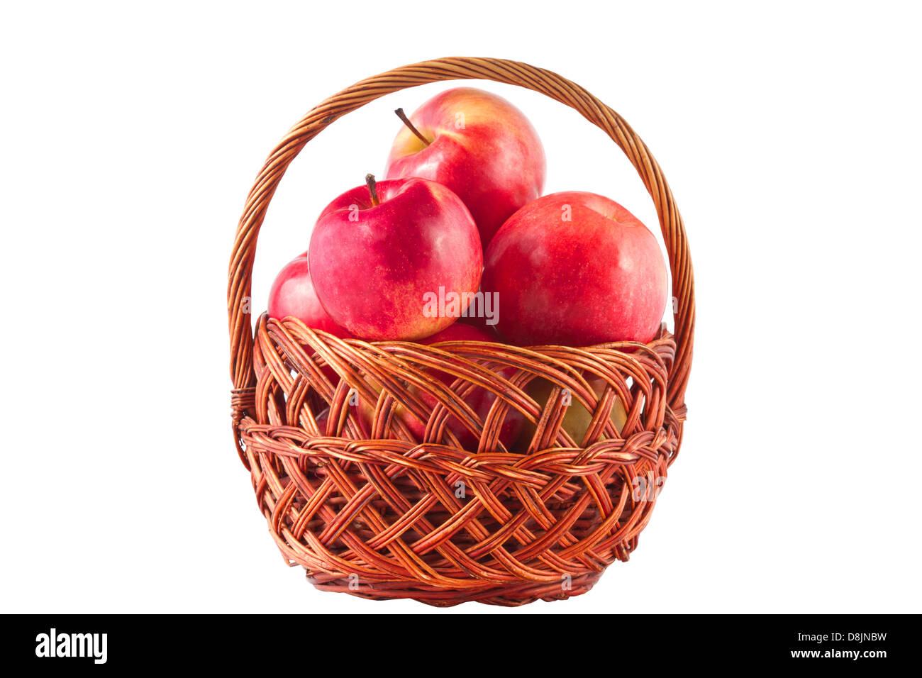 sweet red fruit ripe apples in the basket Stock Photo - Alamy
