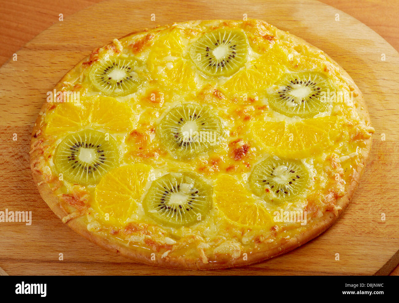 sweet pizza with fruit Stock Photo - Alamy
