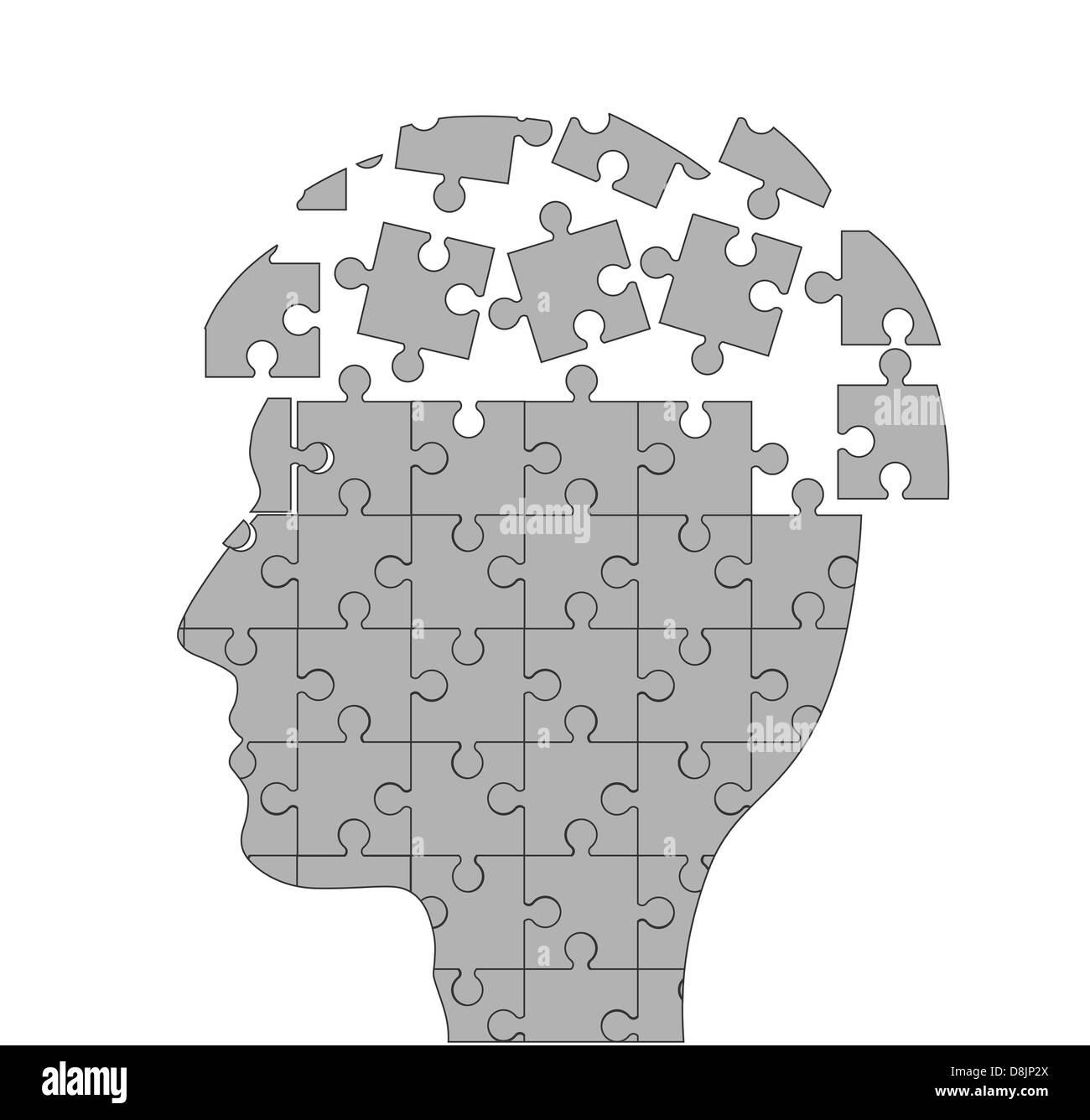 Puzzle head Black and White Stock Photos & Images - Alamy
