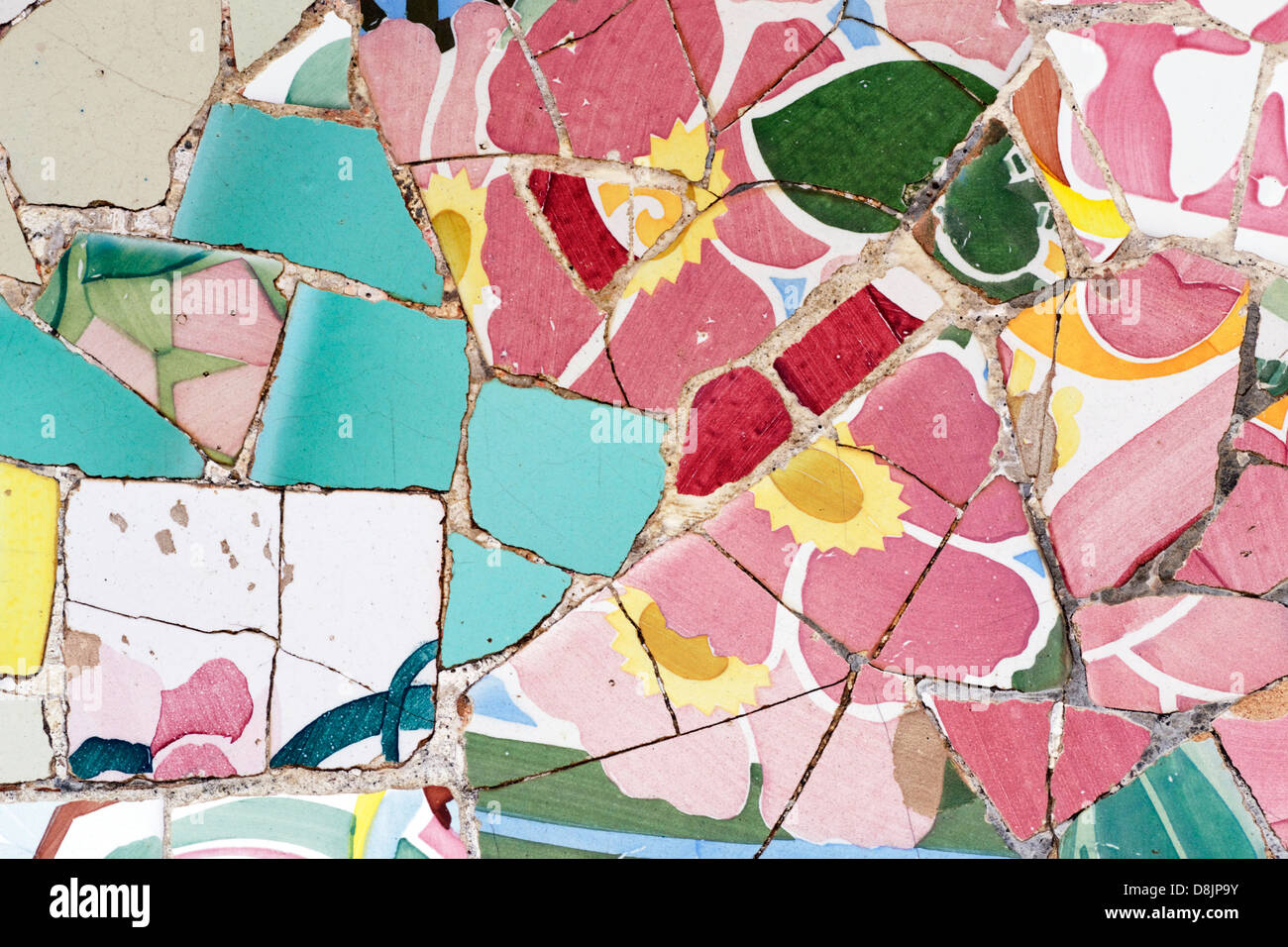 Mosaic, Parc Guell by Antoni Gaudi, UNESCO World Heritage Site ...