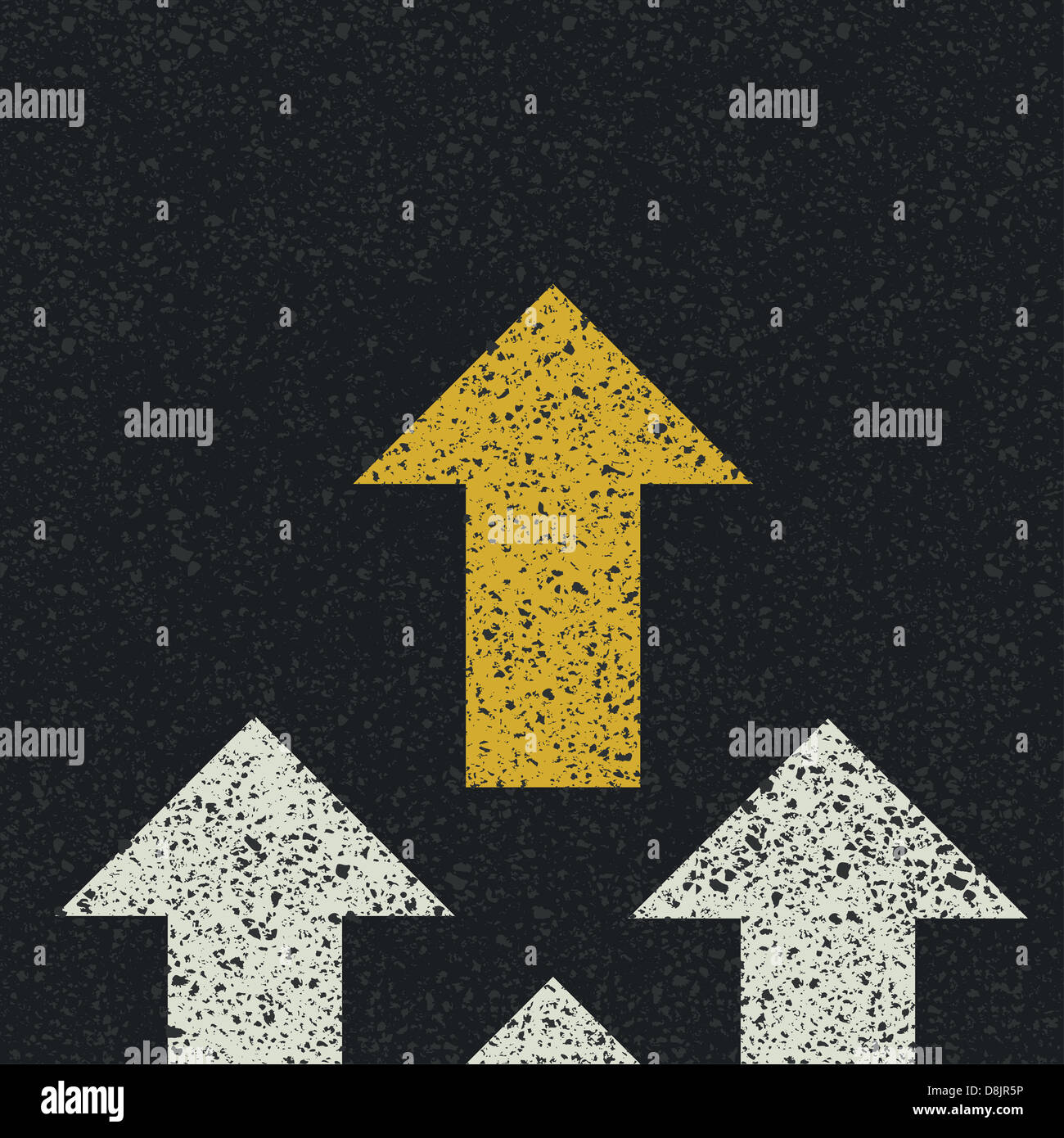 Arrows on asphalt road. Teamwork concept Stock Photo - Alamy