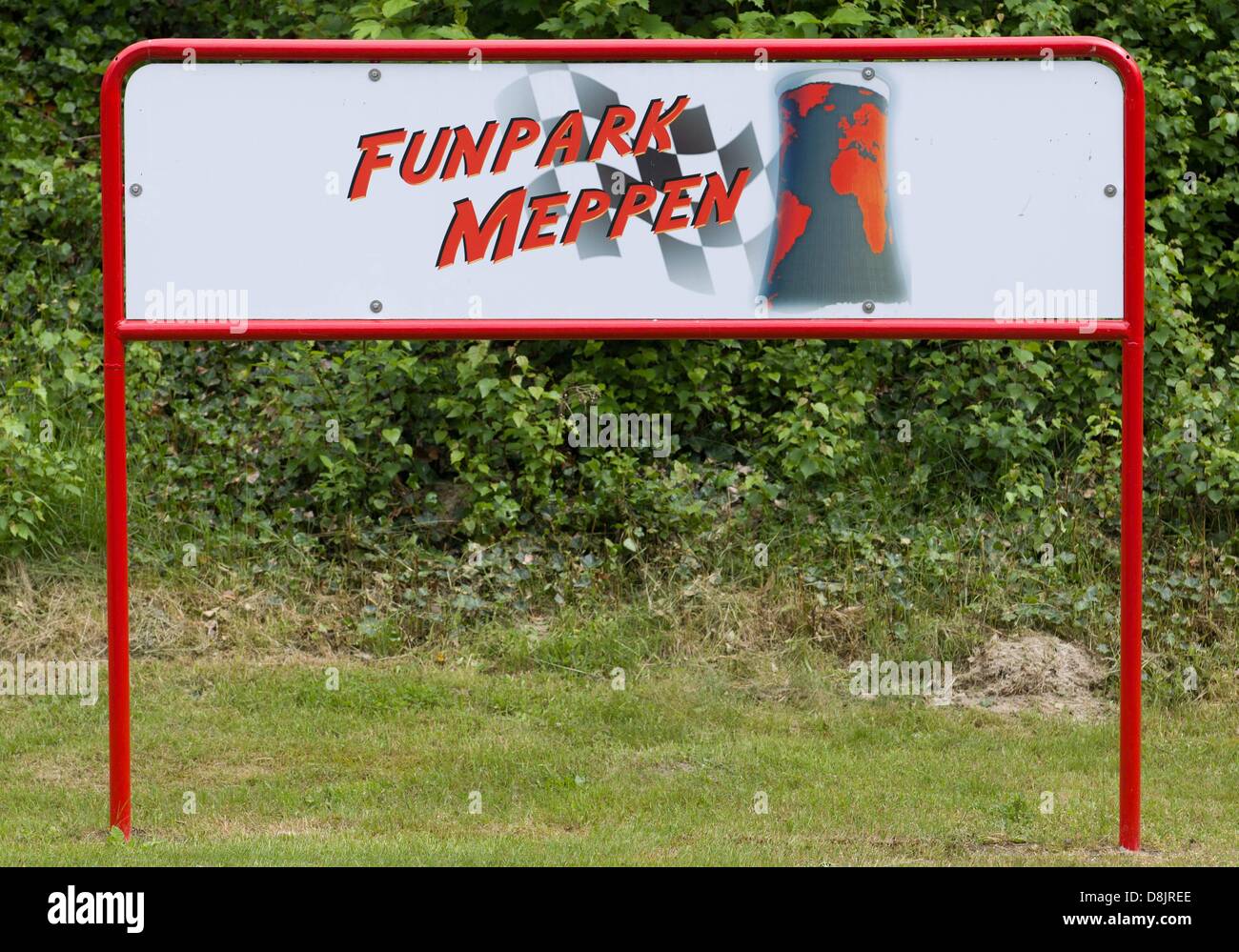 A sign announces the Funpark in Meppen, Germany, 30 May 2013. The ...