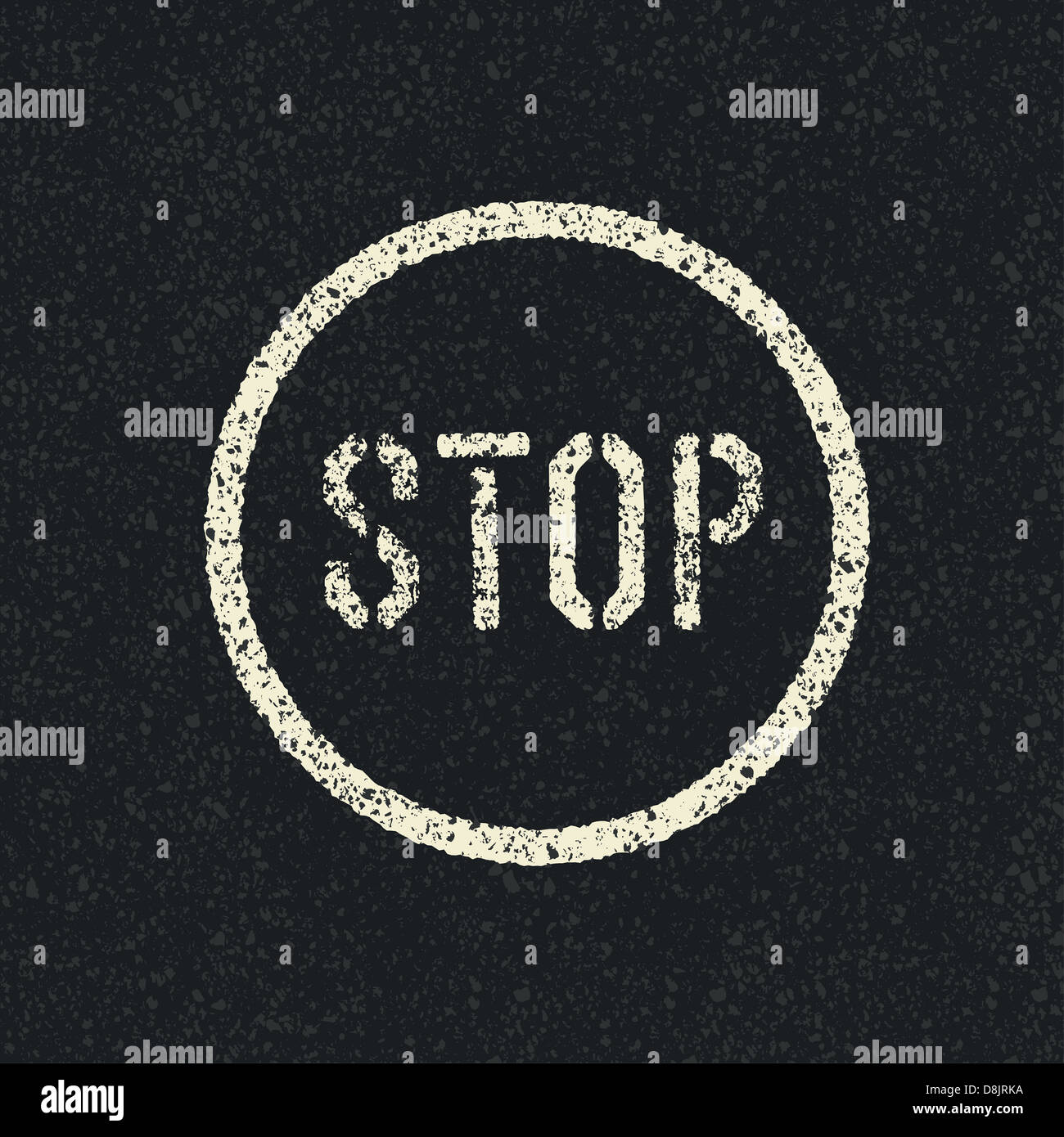 Stop sign painted on a asphalt road Stock Photo - Alamy