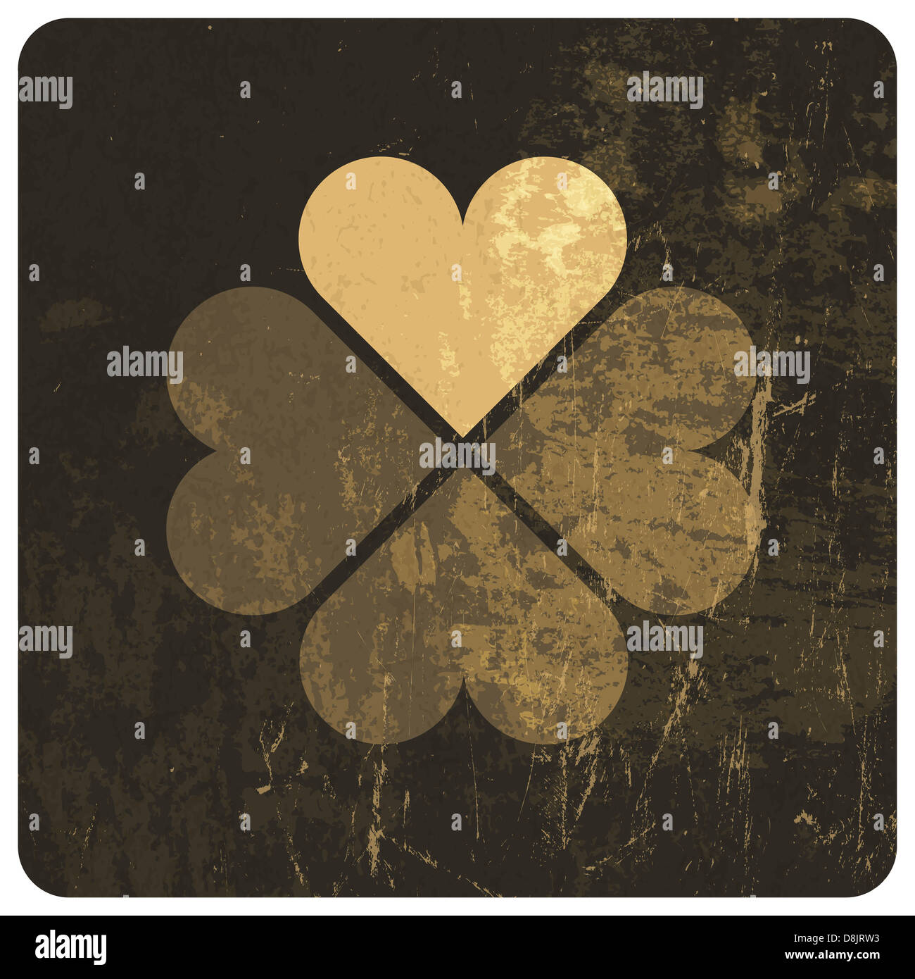 Grunge lucky clover leaf Stock Photo - Alamy