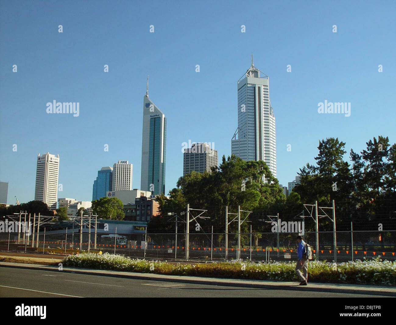 The Perth skyline showcases modern architecture with towering buildings ...