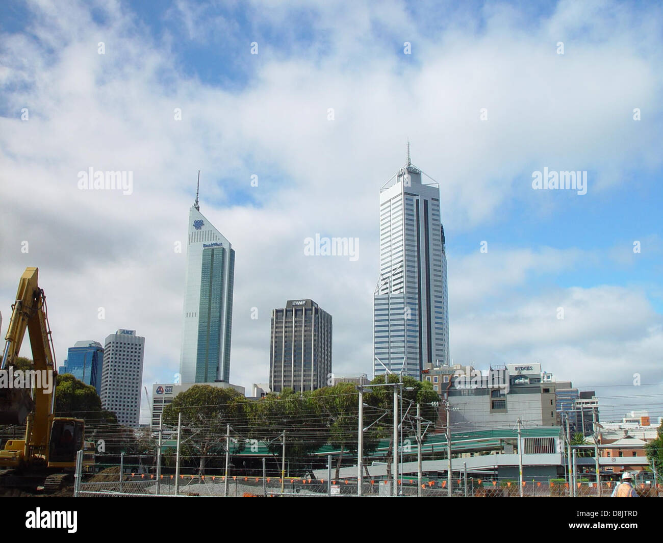 A panoramic view of the downtown Perth skyline with tall modern ...