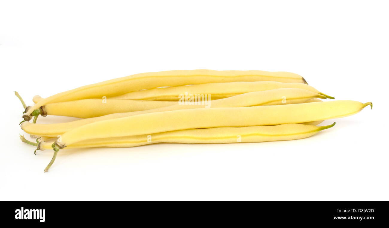 Yellow string beans isolated on white Stock Photo - Alamy