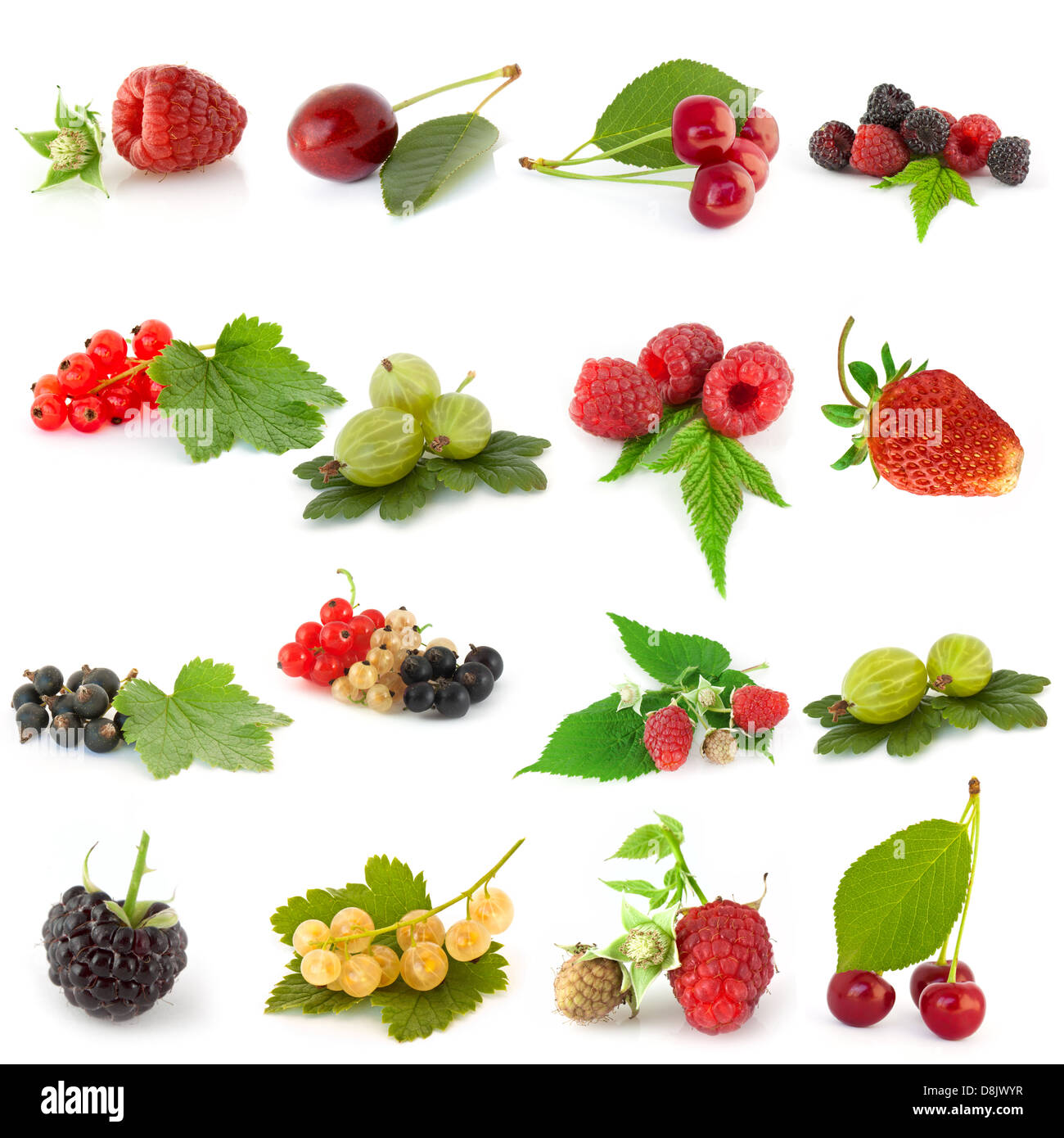 Set of fruits isolated on white background Stock Photo - Alamy