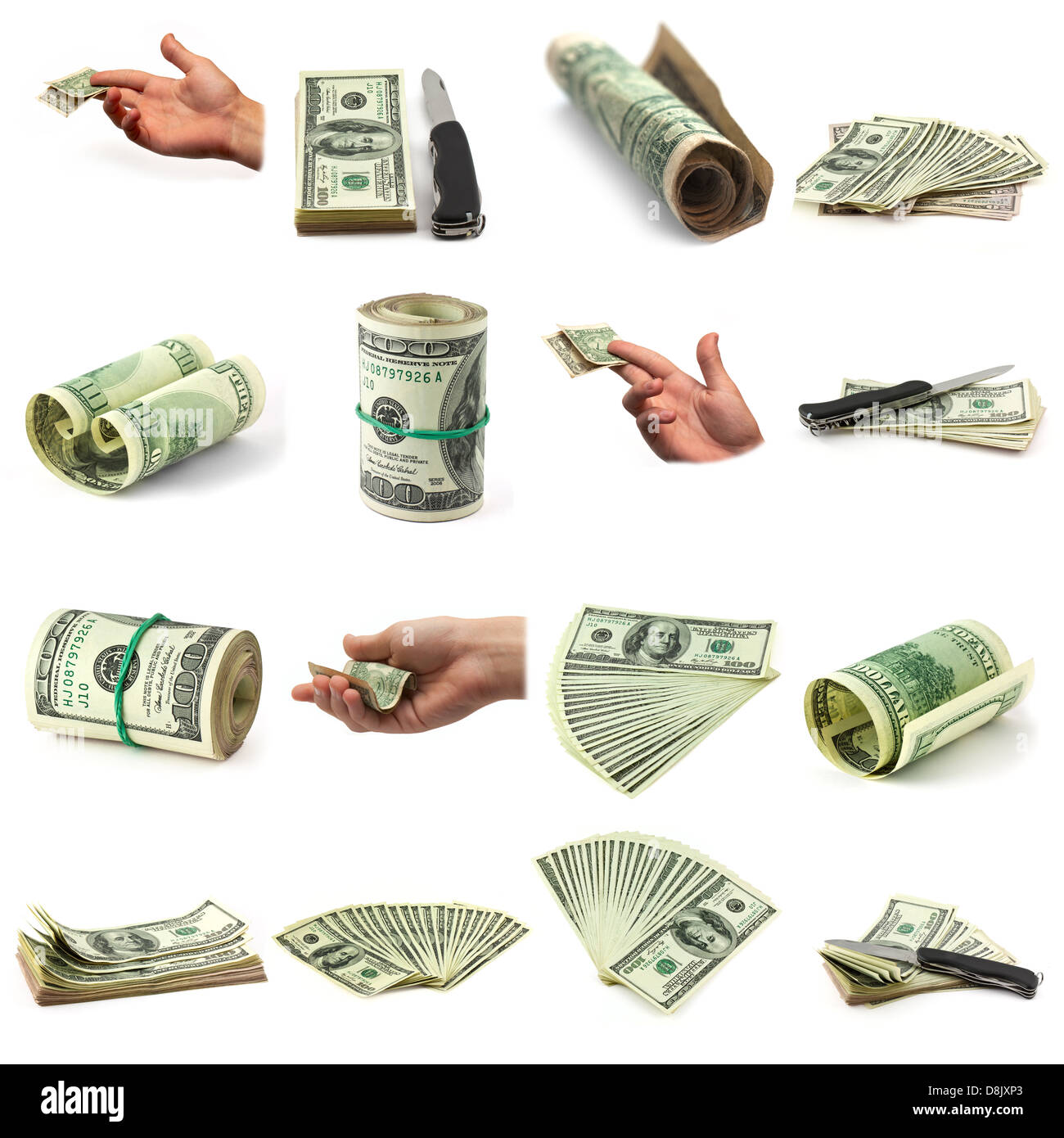 Set of dollars isolated on white Stock Photo - Alamy