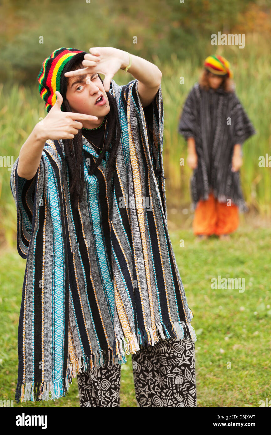 Young rastafarian people in autumn park Stock Photo - Alamy