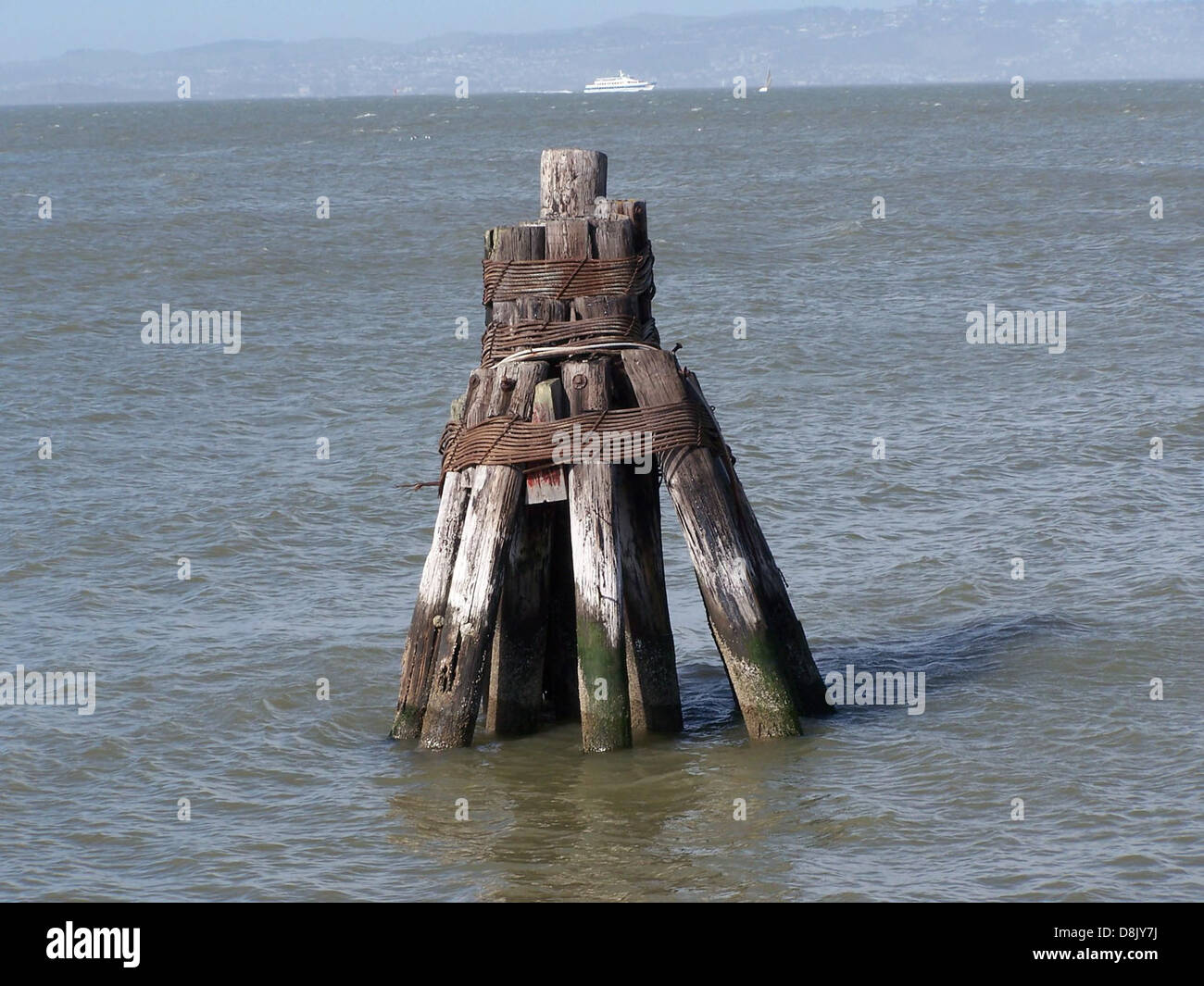 Poles in bay Stock Photo - Alamy