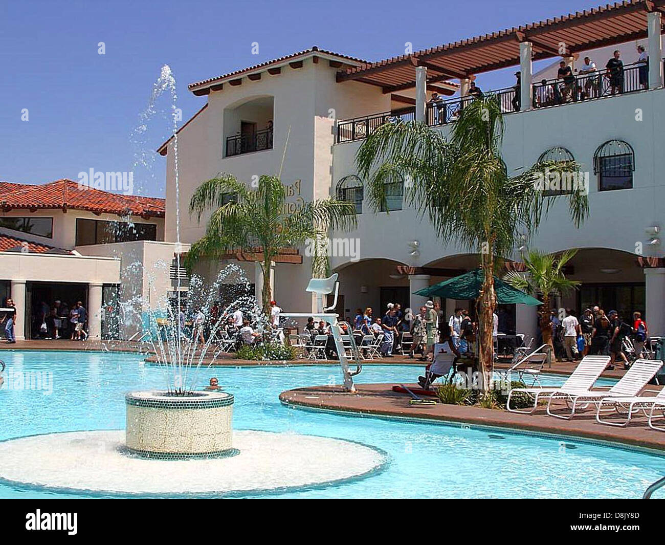 This image depicts a pool at Defcon, a location or event associated ...